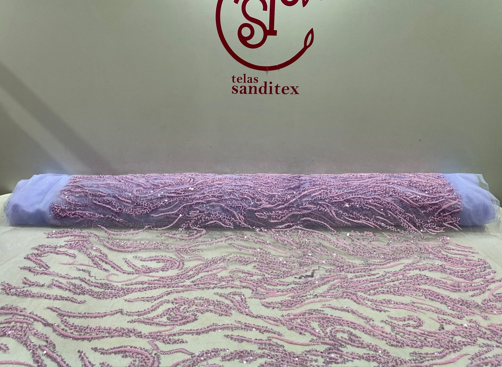 Tul Bordado Con Pedreria Y Lentejuela "Nicole" – Sanditex