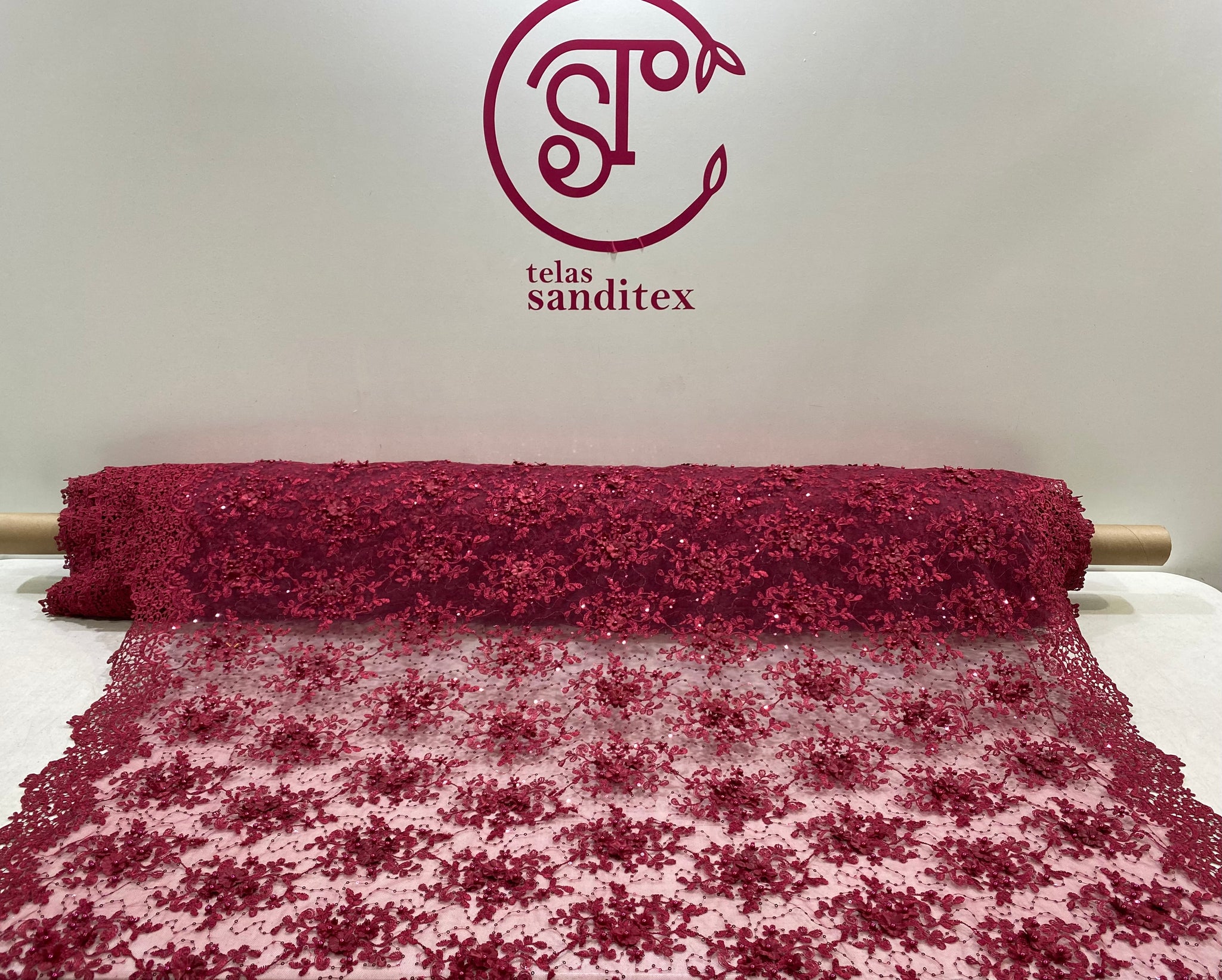 Tul Bordado Lentejuela Flores 3D "Telma" – Sanditex