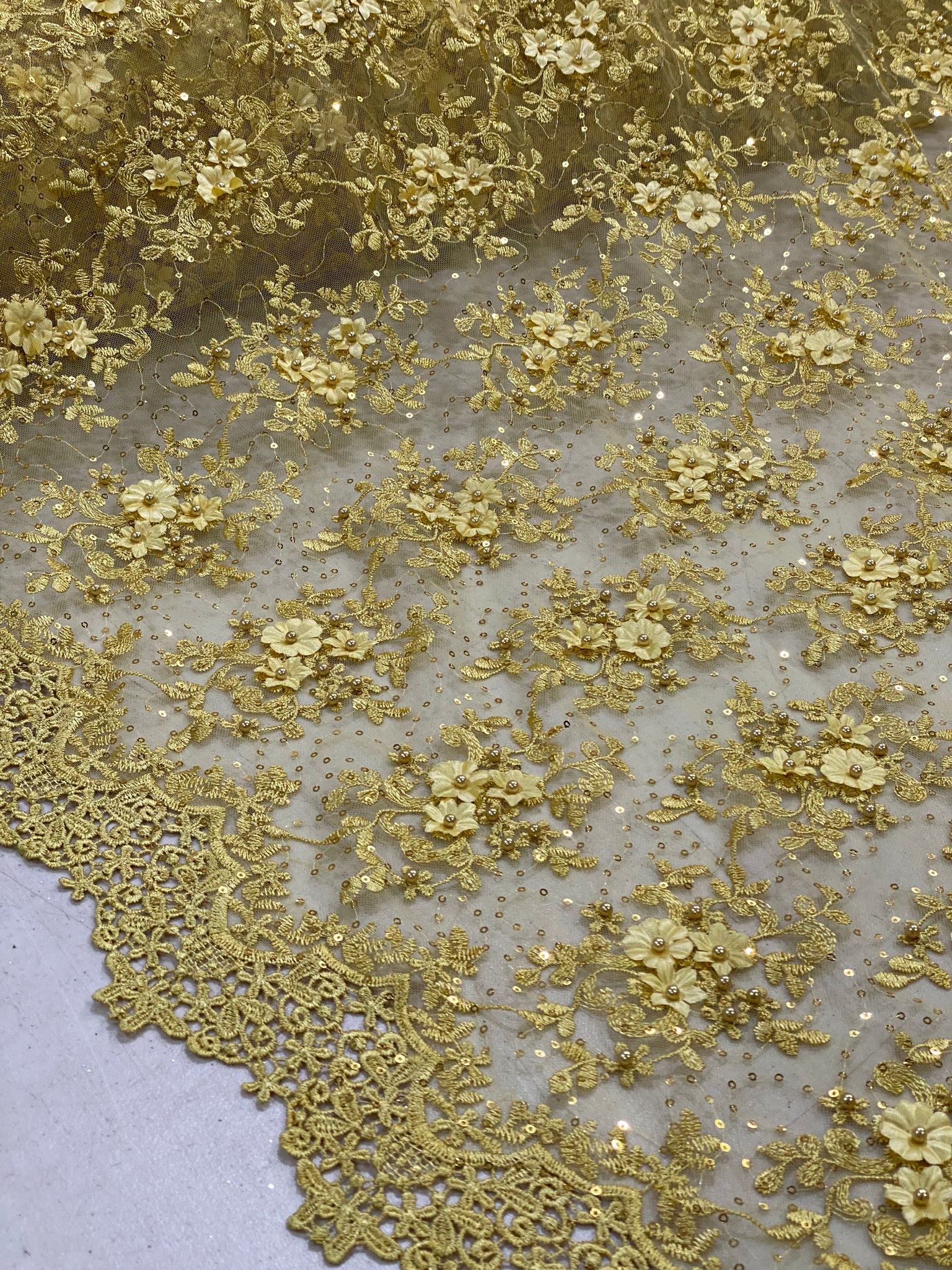 Tul Bordado Lentejuela Flores 3D "Telma" – Sanditex