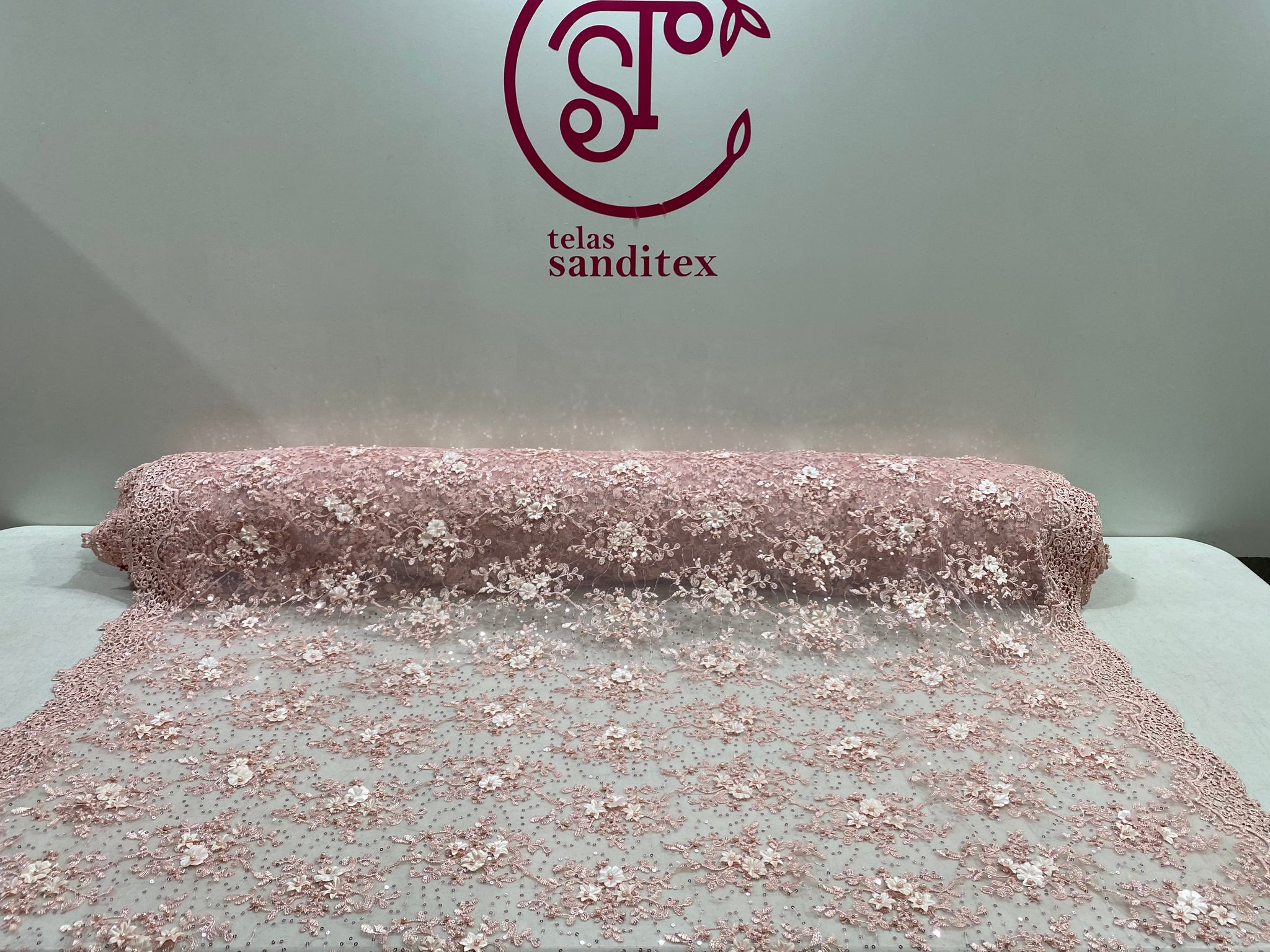 Tul Bordado Lentejuela Flores 3D "Telma" – Sanditex